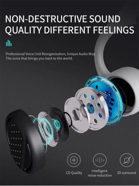 V9 Bone Conduction Headset Touch Control Gaming Earphone Wireless ...