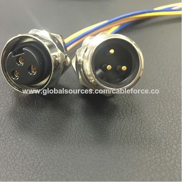 China 7/8" mini-change 3-pin female panel front mounting connector ...
