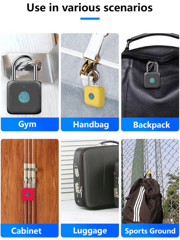 China Mini Alarm Padlock Fingerprint padlock for Door and bag on Global ...