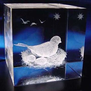 China 3D laser engraving crystal glass block on Global Sources,3D laser ...