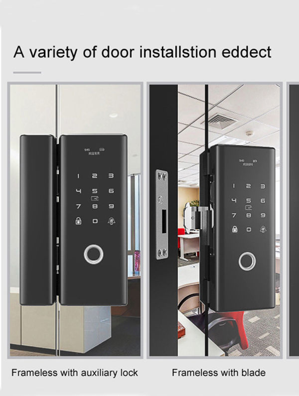 China Intelligent electric lock fingerprint password unlock glass ...
