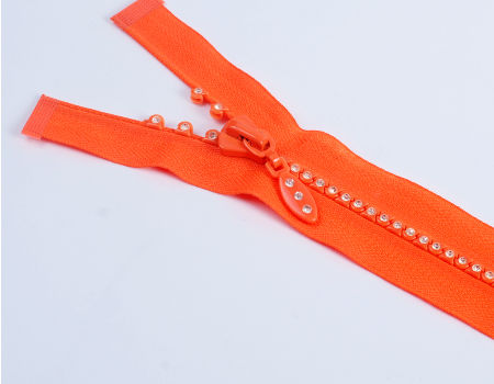 Custom color and size Rhinestones Zipper with 2lines Diamond Teeth ...