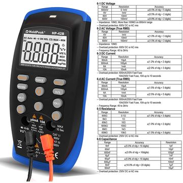 China HOLDPEAK HP-42B-1 Digital Multimeter Tester, Button Design 6000 ...