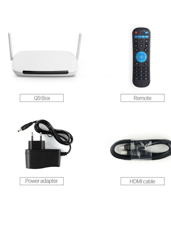 Q9(1+8G)iptv android tv box,smart tv box,4K HD Set-top Box Media Player ...