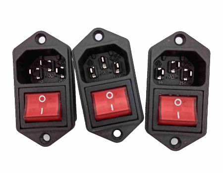 10A 250v AC power entry module with receptacle fuse IEC inlet 3 inside ...