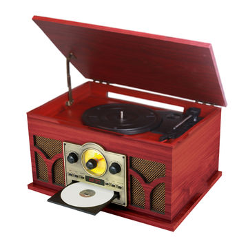 China Retro Turntable CD Combo Player with Bluetooth USB FM Radio and ...