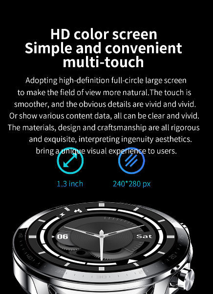 China BT calling smart watch, heart rate monitor, BP & BO monitor, 1.3 ...