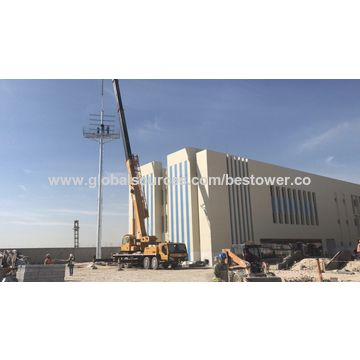 China Hot Dipped Galvanized Tubular Steel Structure Lighting Pole tower ...