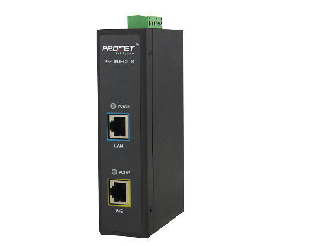 PROCET Single Port DIN Rail 10G 95W Fiber PoE Injector for Wireless ...
