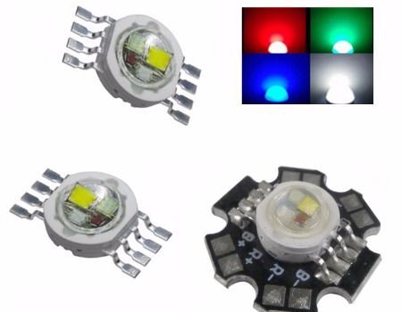 China High-power LED, 4W RGBW LED diode, 8-pin 400mA LEDs, factory ...