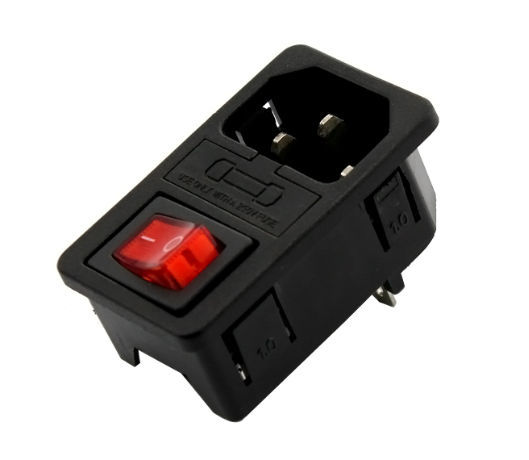 Medical Power entry module EN60320C14 + fuse holder + switch (DPST ...