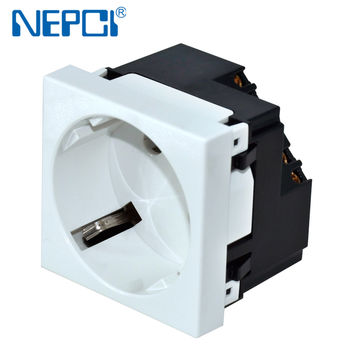 China British socket 3pins XJY-QB-30-A, 45x45 UK power socket module 13A with switch PC fire ...