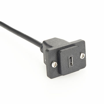 China Panel mount Micro USB cable with screw on Global Sources,USB ...