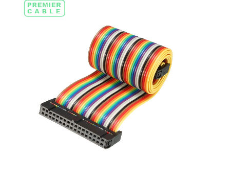 China Premier Cable IDC Rainbow Wire Flat Ribbon Cable 34 Pins 48cm ...