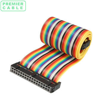 China Premier Cable IDC Rainbow Wire Flat Ribbon Cable 34 Pins 48cm ...