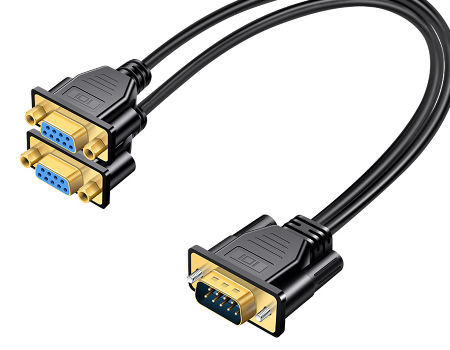 DB9 Male Serial to Dual DB9 Female Serial Splitter Cable, CAN DB9 ...