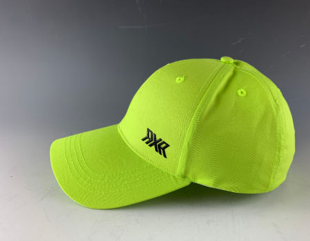 Fluorescent green 100% cotton baseball Cap custom logo sport hat ...