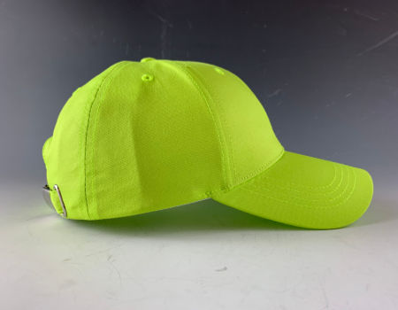 Fluorescent green 100% cotton baseball Cap custom logo sport hat ...