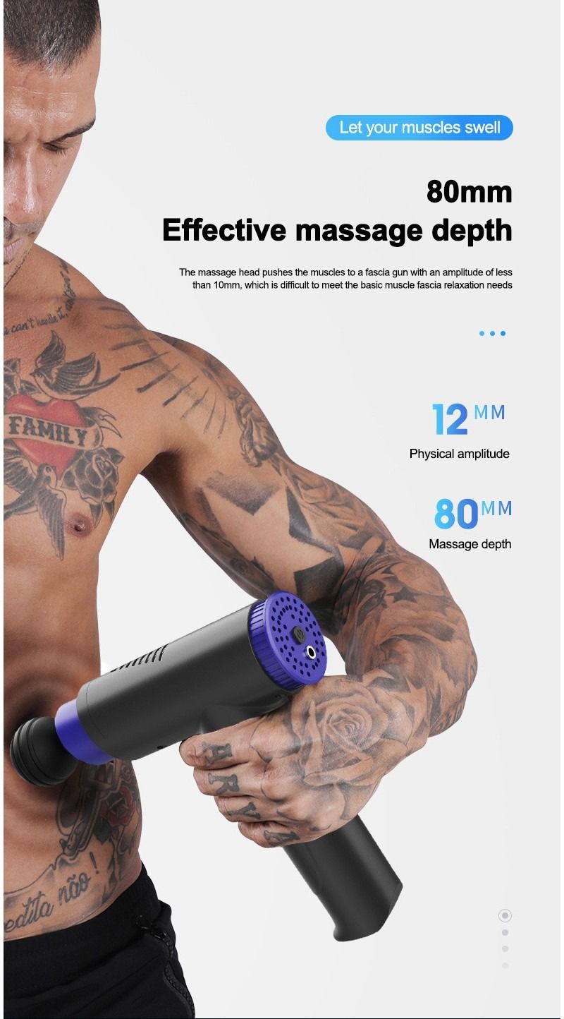 Massage Gun Stress Pain Relief Vibrator Gun Body Massager Deep Muscle ...
