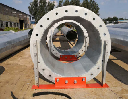 Hot Galvanized Tubular Steel Tower,Wind Tower,Wind Power Flanges, steel ...