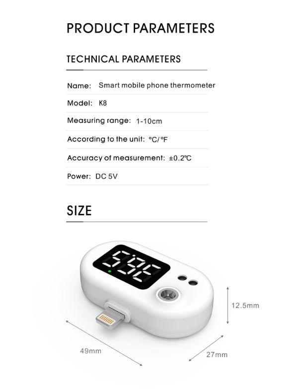 China K8 Mini household Mobile Phone USB thermometer for school Hotel ...