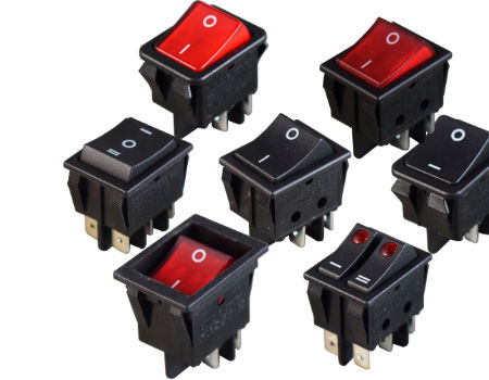 22x30 mounting, double pole rocker switches up to 30A 125/250VAC, 128A ...