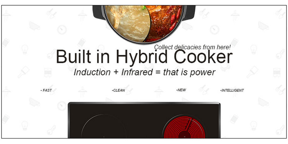 OEM/ODM Built in 5 Burner Hybrid Hob with Large Flex Zone Induction and ...