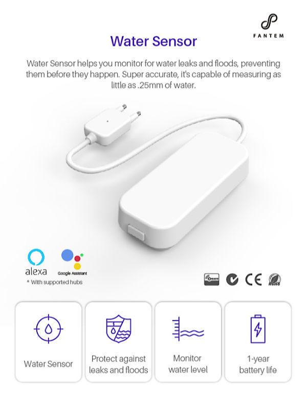 China Z-wave Water sensor for smart home system Prevent a little leak ...