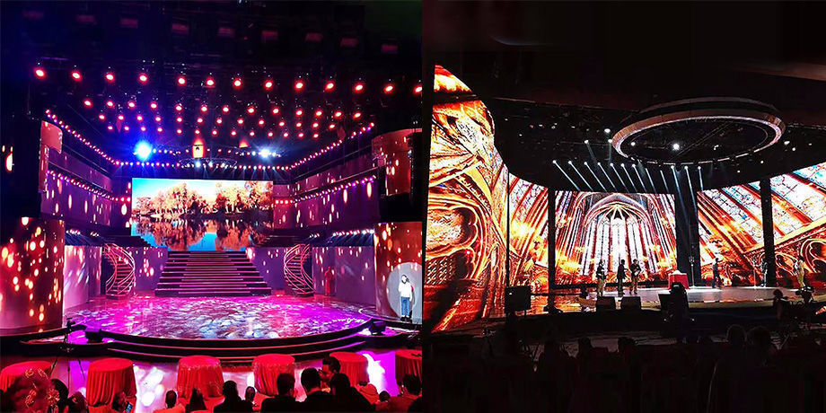 China Lightweight indoor p5 multicolor big back stage used led screens ...