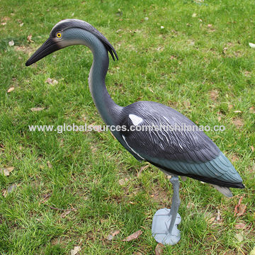 China Fashion plastic Painted Plastic Grey heron Garden Ornament garden ...