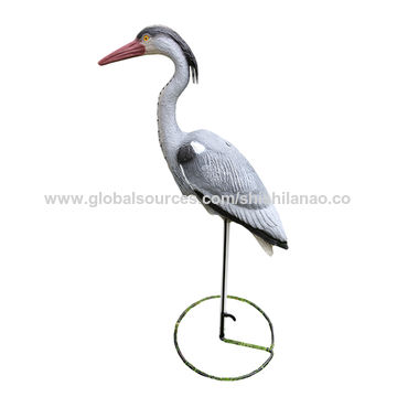 China Fashion plastic Painted Plastic Grey heron Garden Ornament garden ...