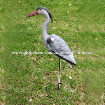 China Fashion plastic Painted Plastic Grey heron Garden Ornament garden ...