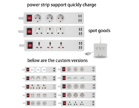 China Smart power strip,support quickly charge usb port and OEM smart ...