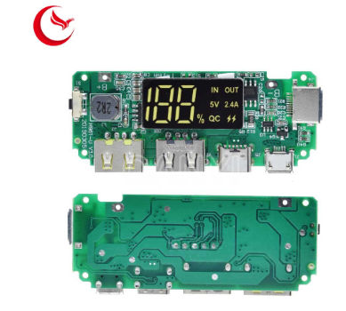 LED pcb USB board 5V 2.4A micro Type-C USB mobile power bank 18650 ...
