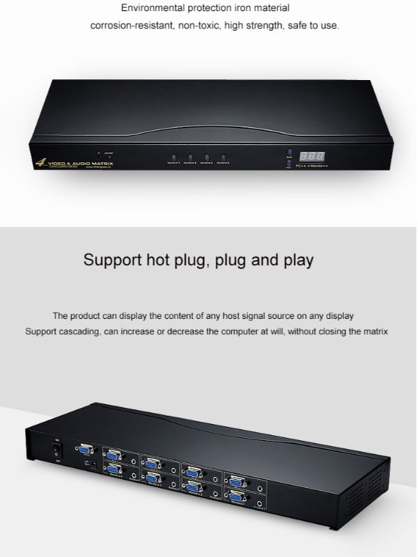 China Factory can OEM 4 input 4 output VGA Matrix 4x4 VGA matrix Hot ...