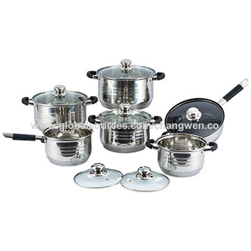 China Colorful italian style cookware 12pcs stainless steel cookware ...