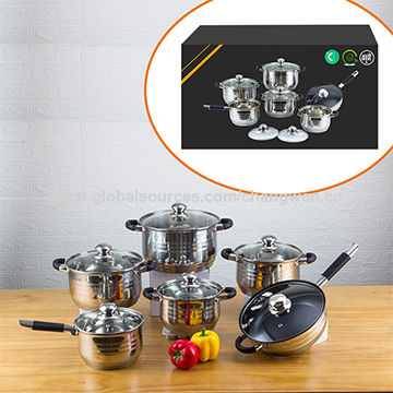 China Colorful italian style cookware 12pcs stainless steel cookware ...