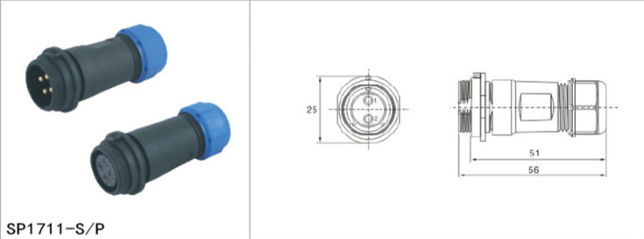 China SP17 SP21 SP13 2-9 pin Aviation Circular Connector IP67/IP68 ...