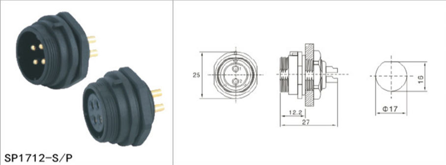 China SP17 SP21 SP13 2-9 pin Aviation Circular Connector IP67/IP68 ...