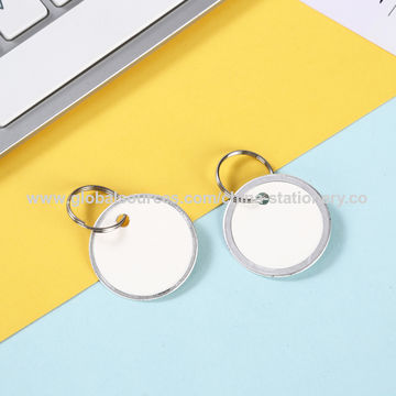 China White Metal Rim Round Key Tags 1.25 Inch Paper Tag with Split ...