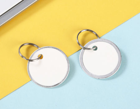 China White Metal Rim Round Key Tags 1.25 Inch Paper Tag with Split ...