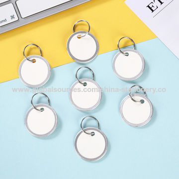 China White Metal Rim Round Key Tags 1.25 Inch Paper Tag with Split ...
