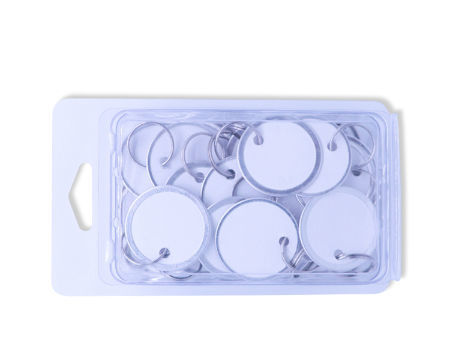 China White Metal Rim Round Key Tags 1.25 Inch Paper Tag with Split ...
