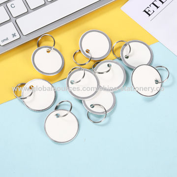China White Metal Rim Round Key Tags 1.25 Inch Paper Tag with Split ...