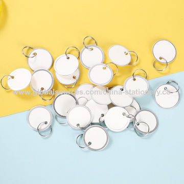 China White Metal Rim Round Key Tags 1.25 Inch Paper Tag with Split ...