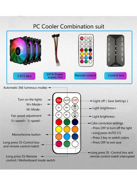 PC case heat sink RGB 120mm Cooling Fan combination suit for CPU Cooler ...