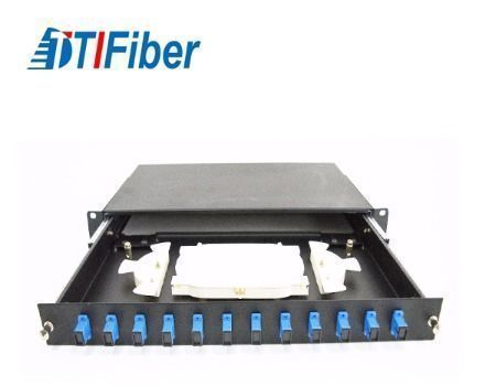 FTTH 12-24 core SC/FC/ST/LC rack mount Splicing fiber Optic patch panel ...