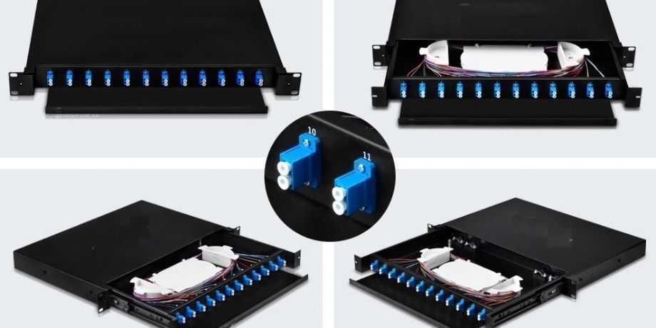 FTTH 12-24 core SC/FC/ST/LC rack mount Splicing fiber Optic patch panel ...