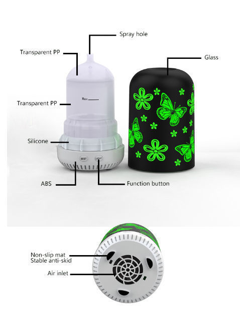 China Smart ultrasonic aroma diffuser mist humidifier diffirent colors ...