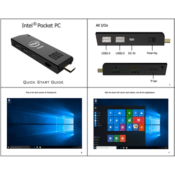 China Mini PC Stick T5 Cherry Trail Z8350 Computer Win 10 pro home ...